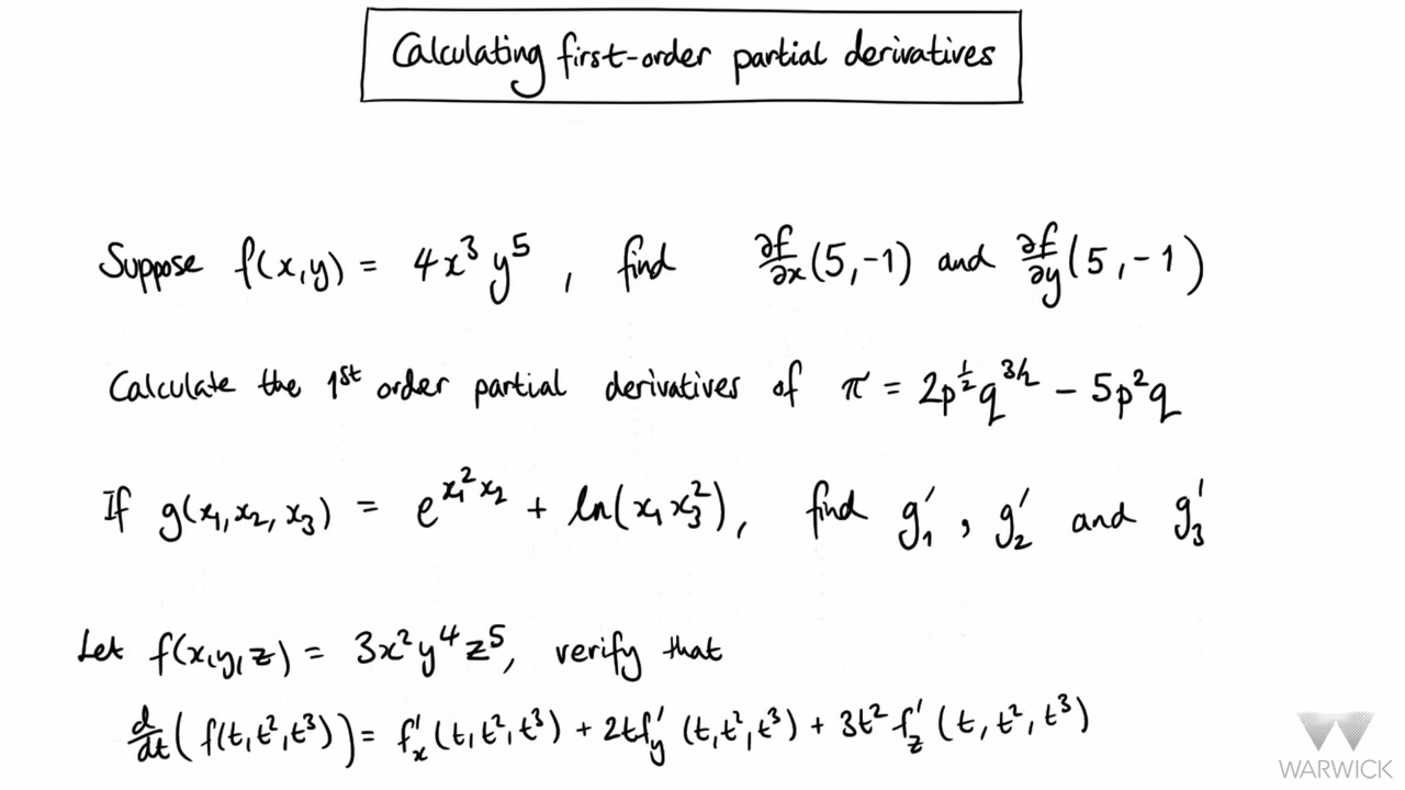 Partial Derivative Formula