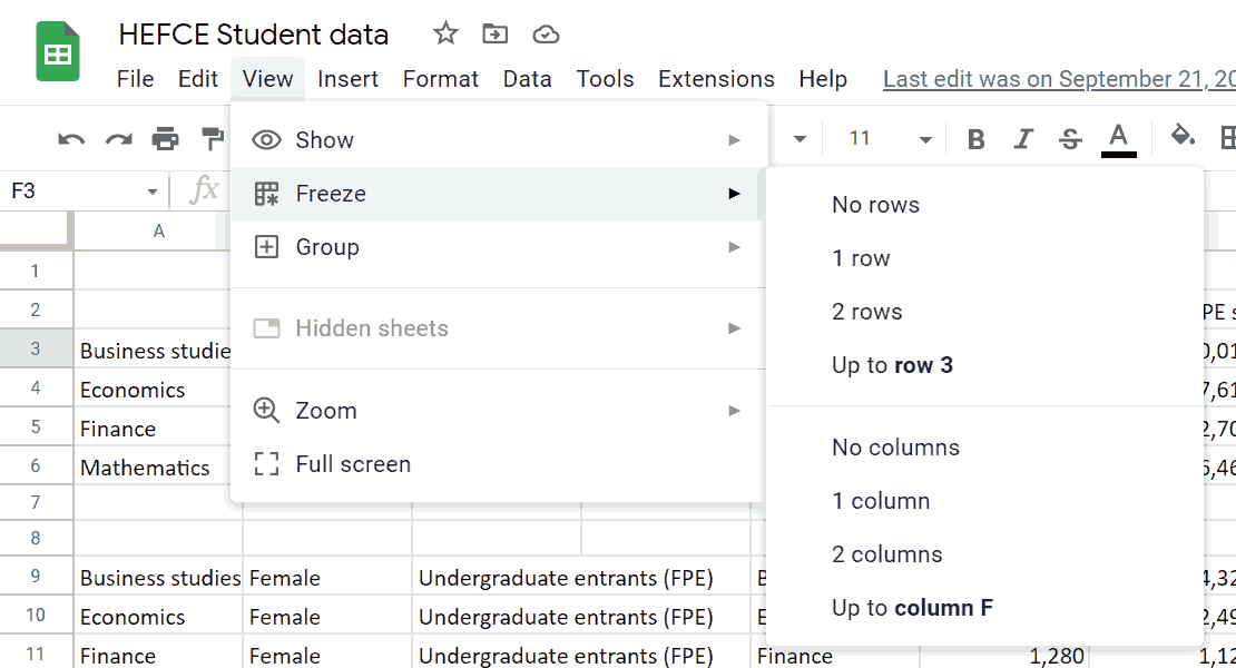 How To Freeze Column Or Row Headers In Excel The Economics Network